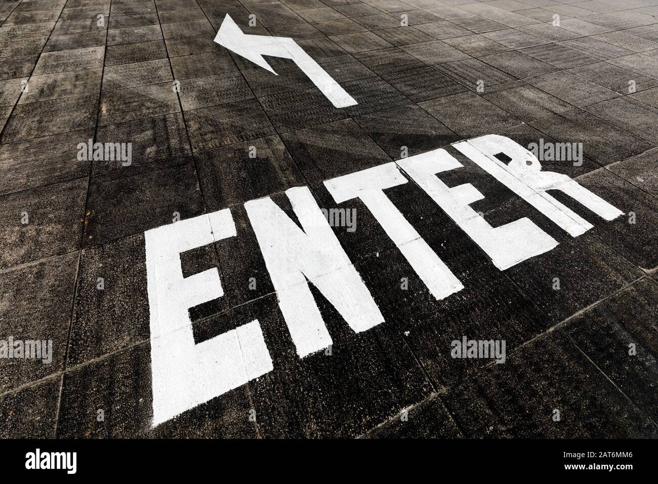 Road painted directions hi-res stock photography and images - Alamy