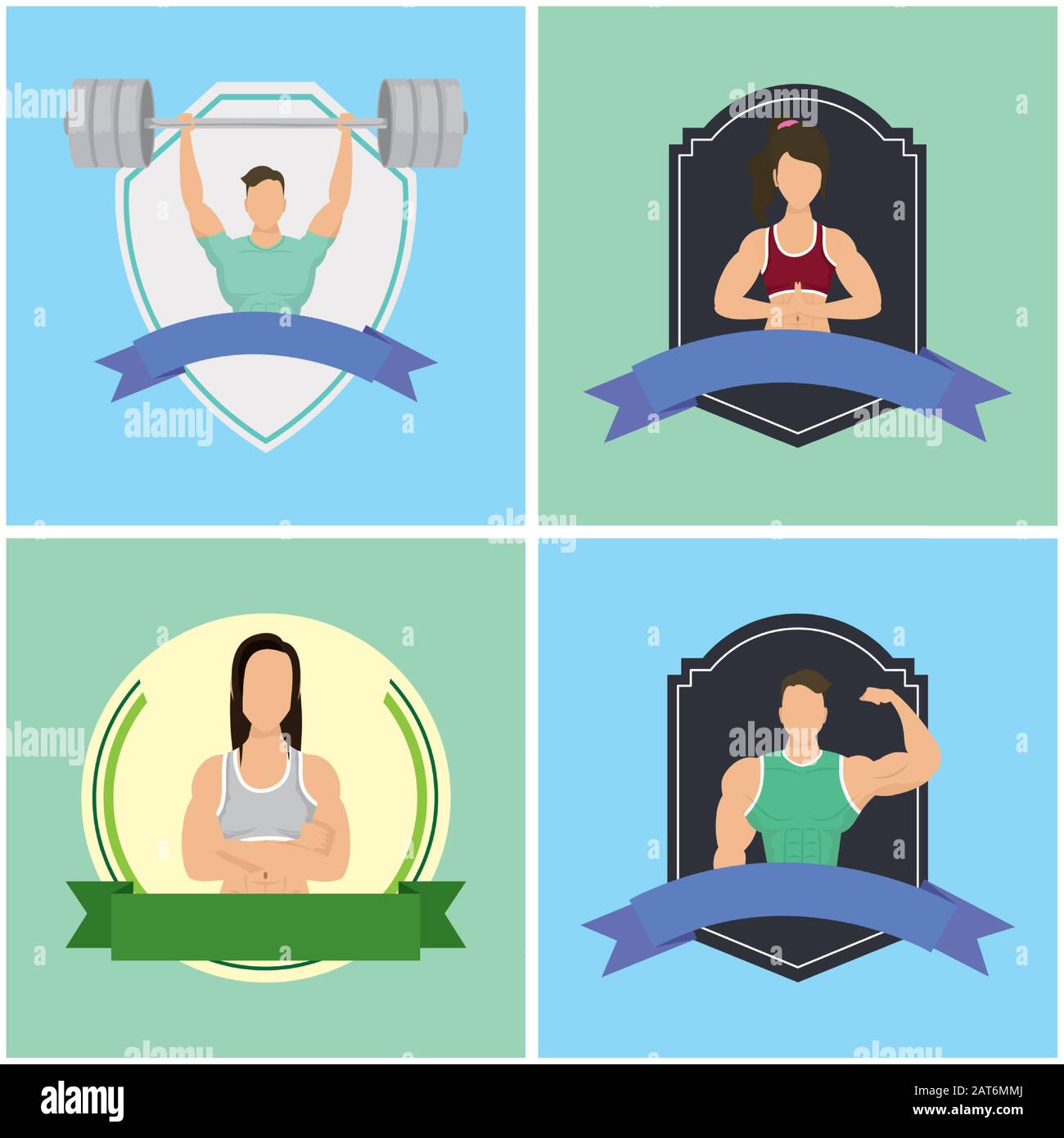 young athletes people characters healthy lifestyle Stock Vector Image ...