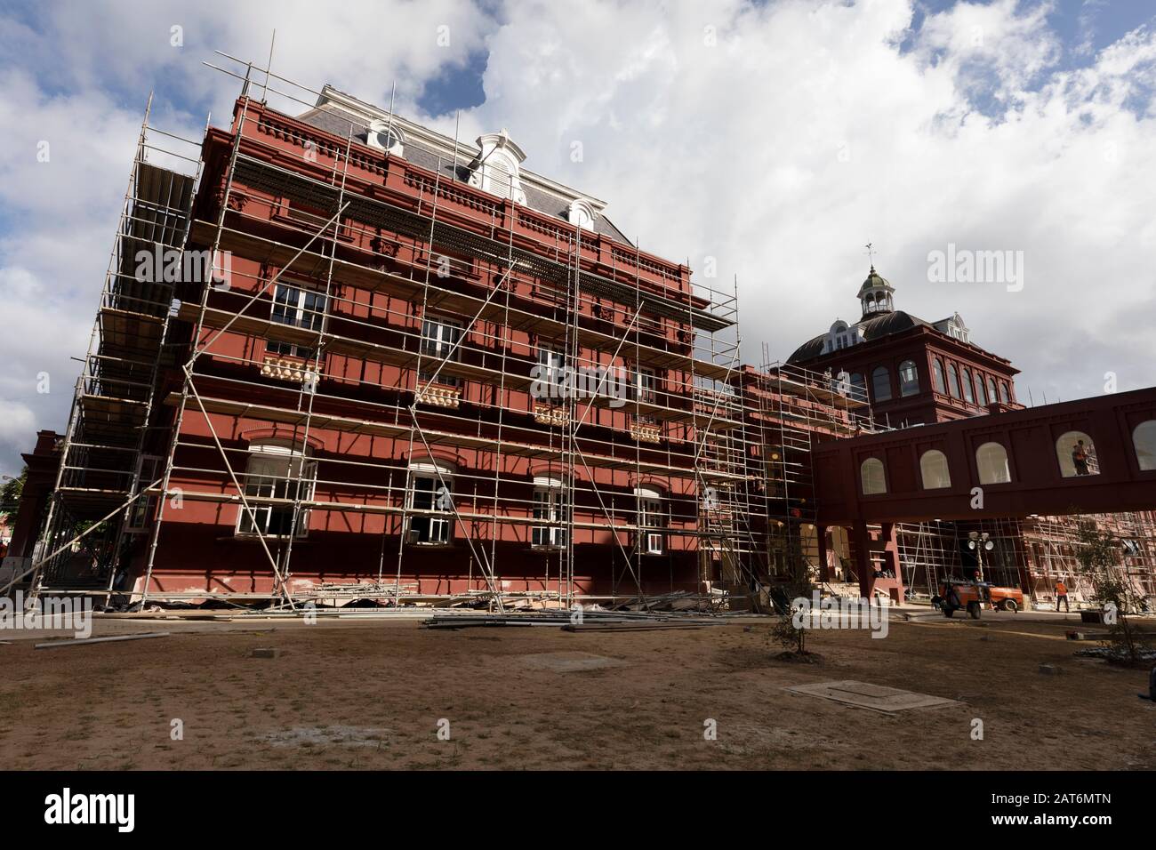 Red House under renovation, Port of Spain, Trinidad and Tobago Stock ...