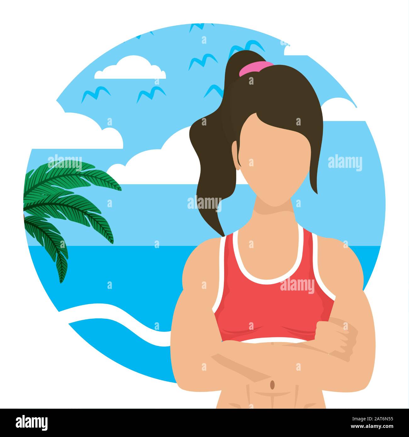 Working on fitness woman Stock Vector Images - Alamy