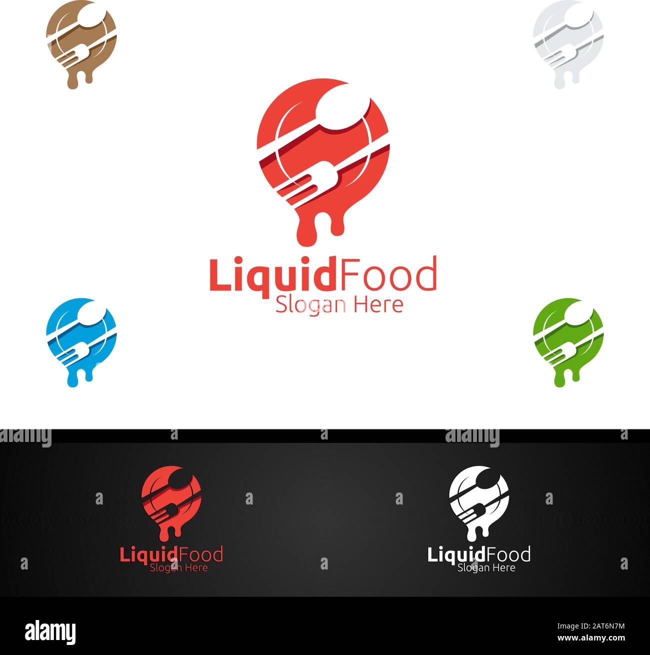 Liquid Food Logo for Restaurant or Cafe Stock Vector Image & Art - Alamy