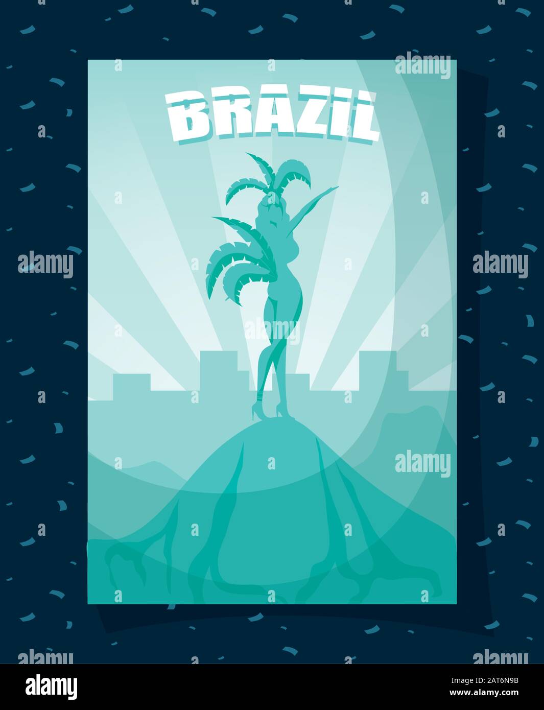 brazil carnival poster with beautiful garota silhouette Stock Vector ...