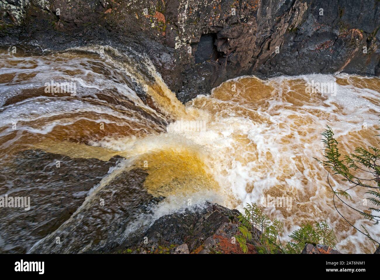 Looking Down on a Hidden Waterfall in Cascade River State Park in ...