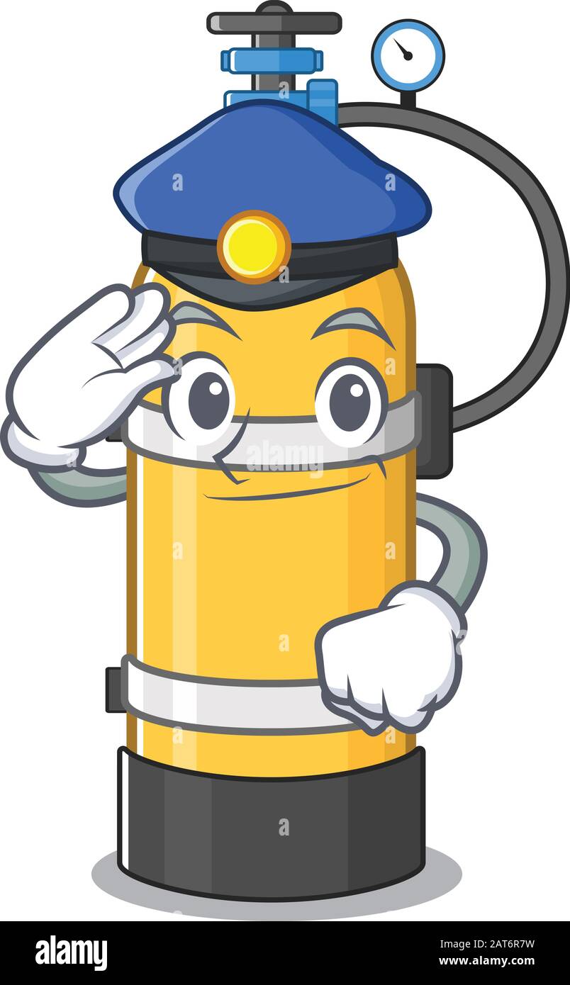 Oxygen cylinder Cartoon mascot performed as a Police officer Stock ...