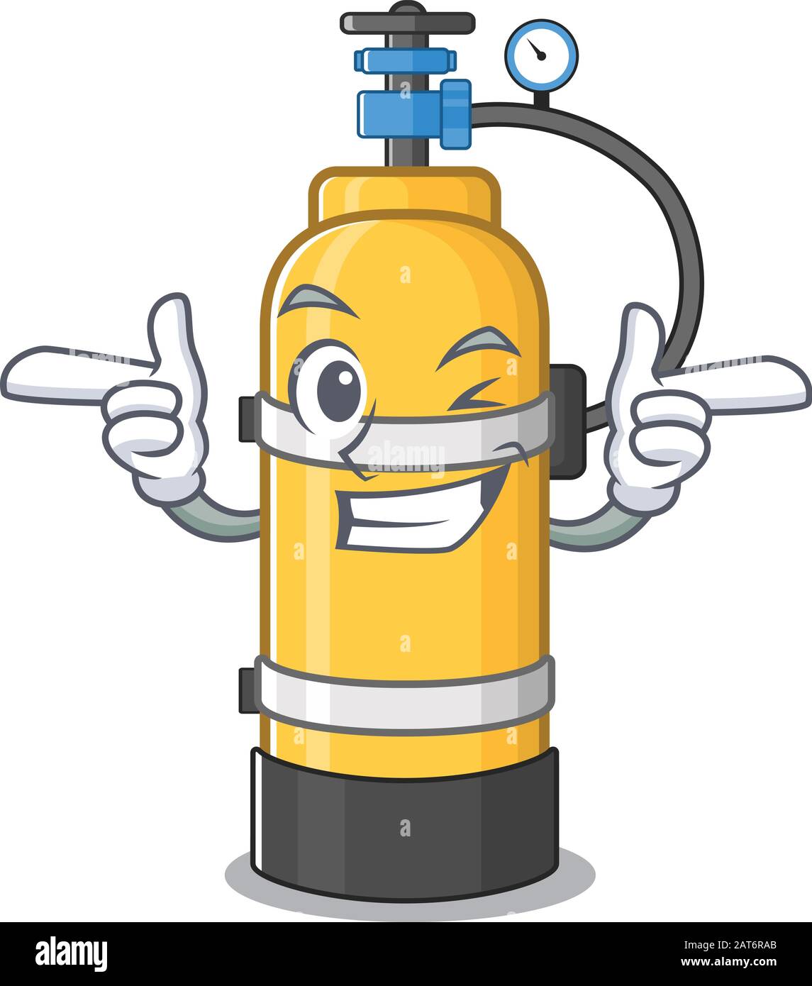 mascot cartoon design of oxygen cylinder with Wink eye Stock Vector ...