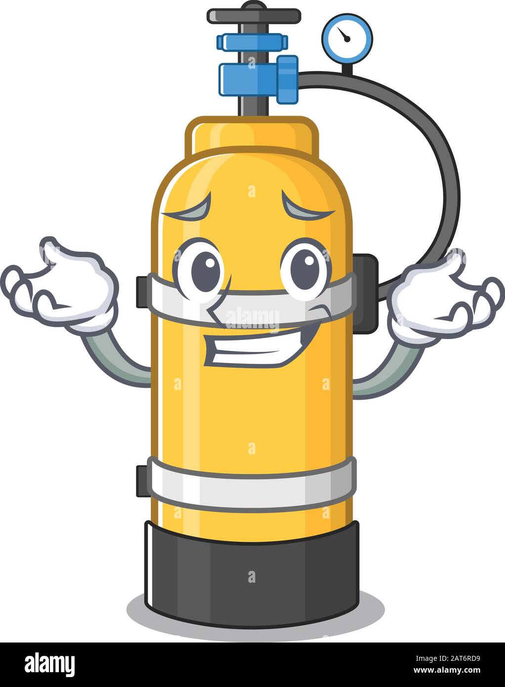 Super Funny Grinning oxygen cylinder mascot cartoon style Stock Vector ...