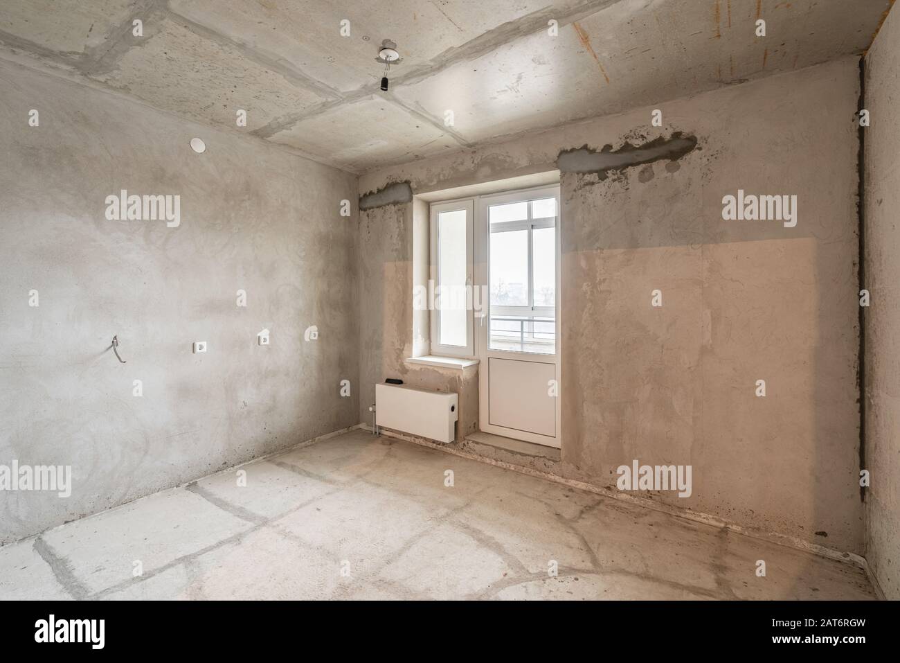 Empty interior for design, gray concrete wall. Empty room. Space for ...