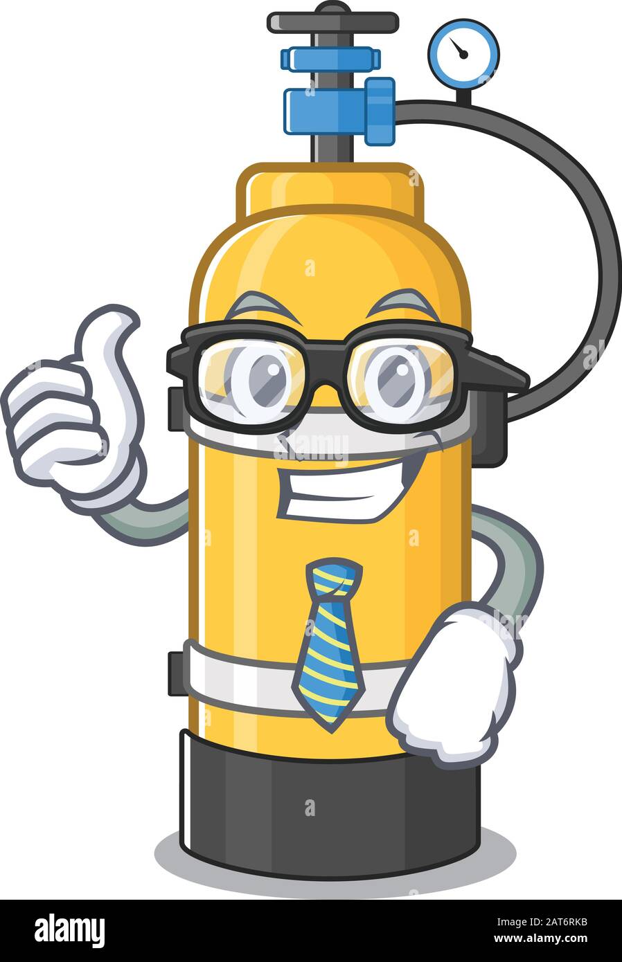 cartoon character of Businessman oxygen cylinder wearing glasses Stock ...