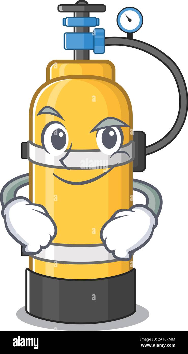 Cool oxygen cylinder mascot character with Smirking face Stock Vector ...