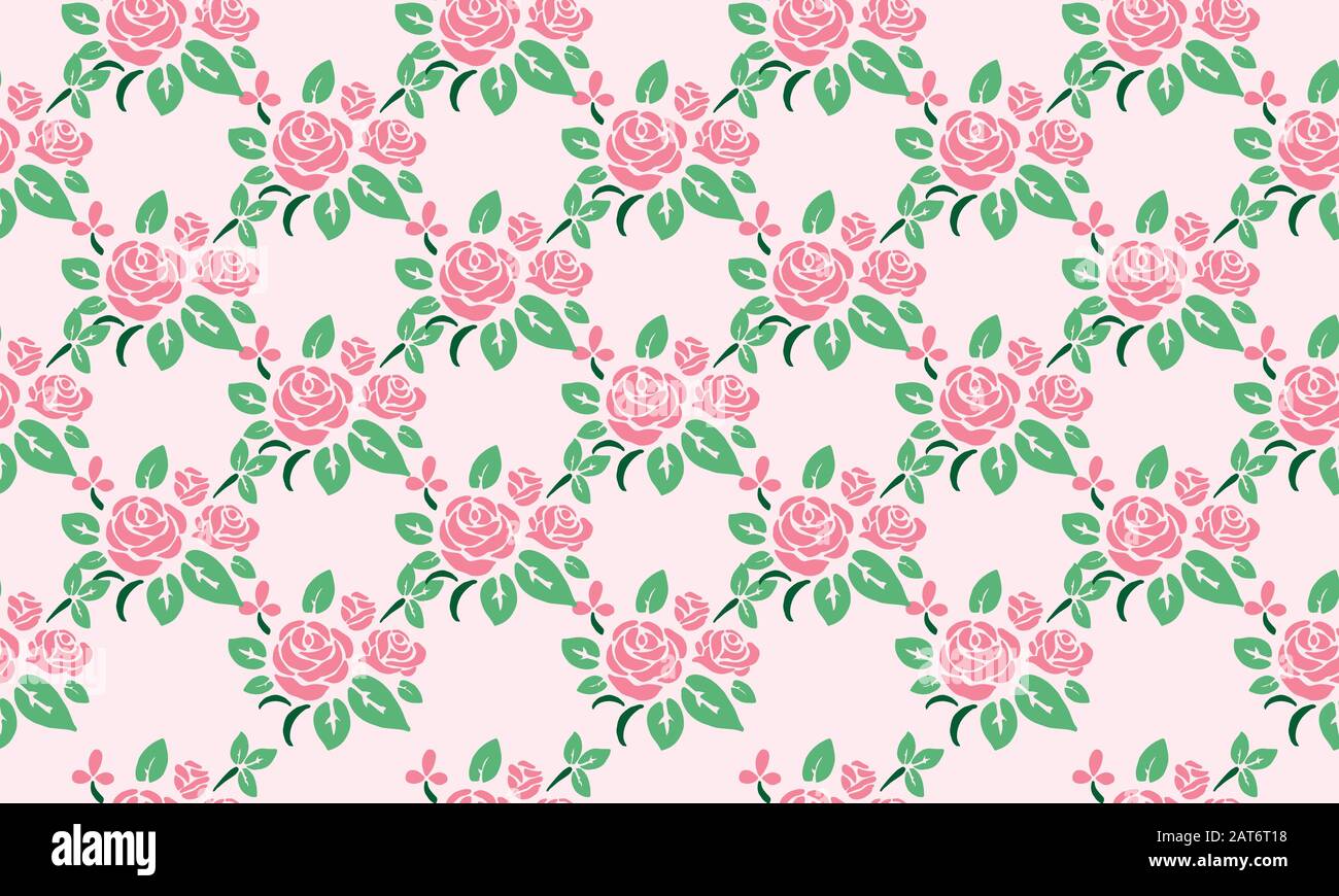 Vintage wallpaper for Valentine, with beautiful pink floral pattern ...
