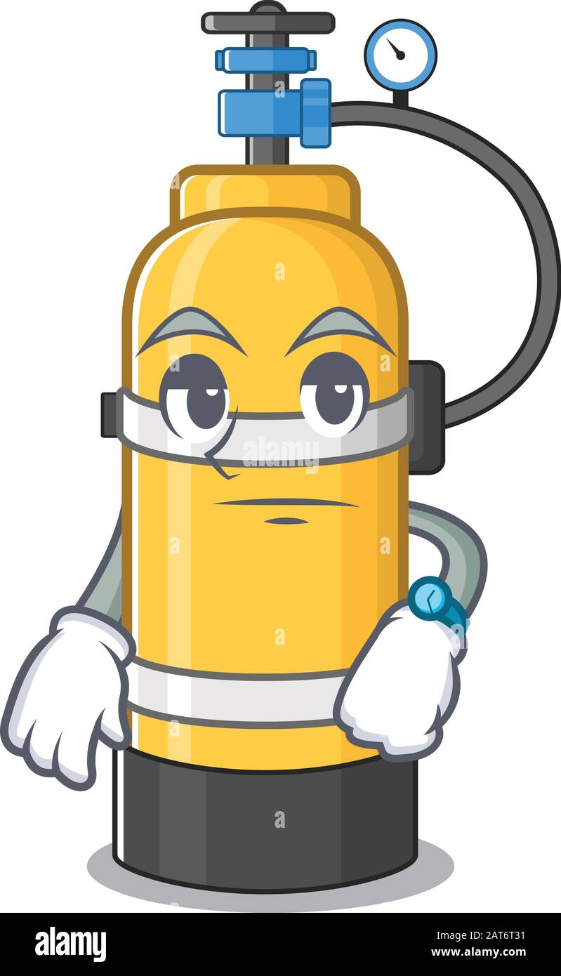 cartoon character design of oxygen cylinder on a waiting gesture Stock ...