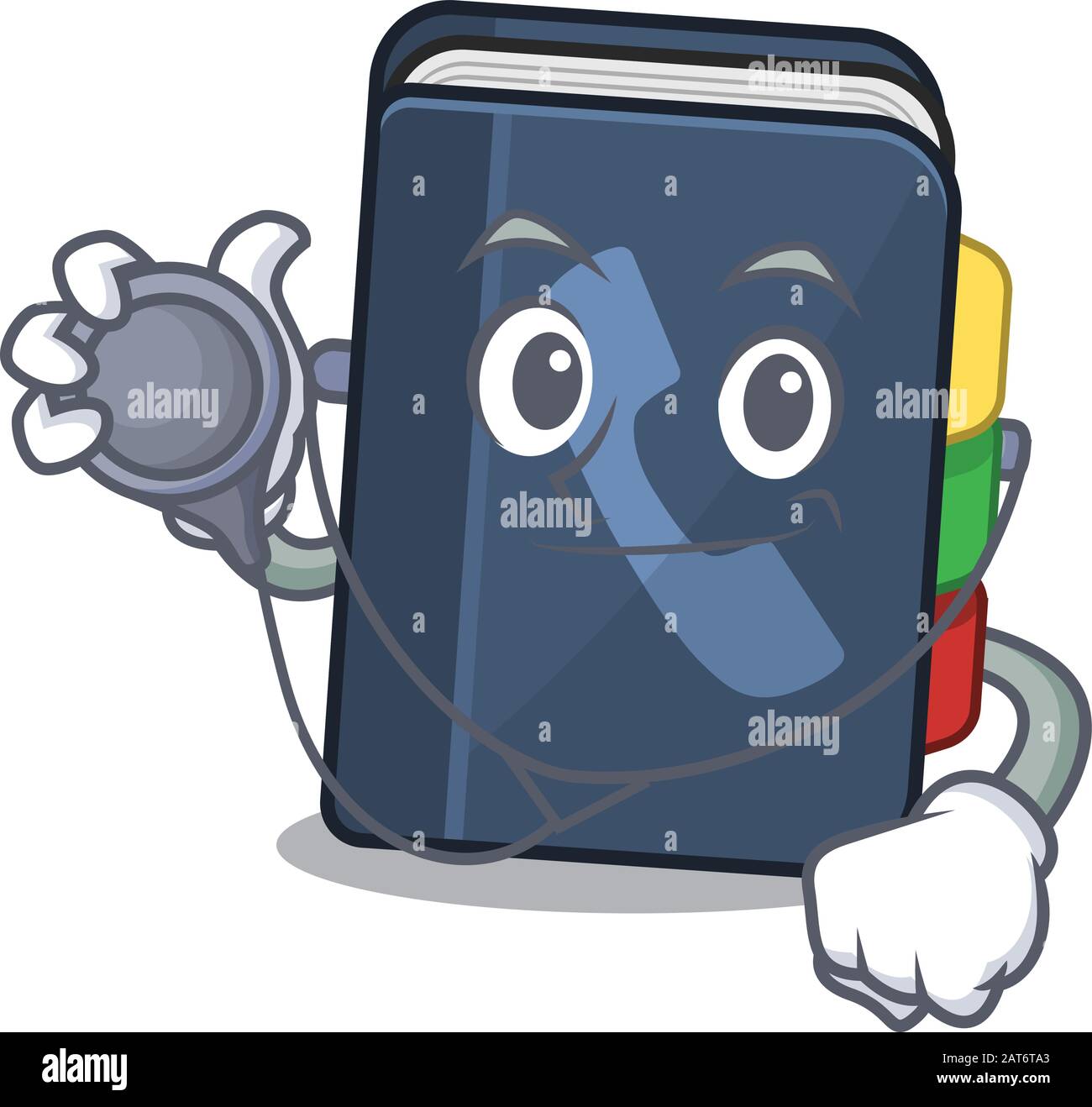 Smart and cool phone book cartoon character in a Doctor with tools ...
