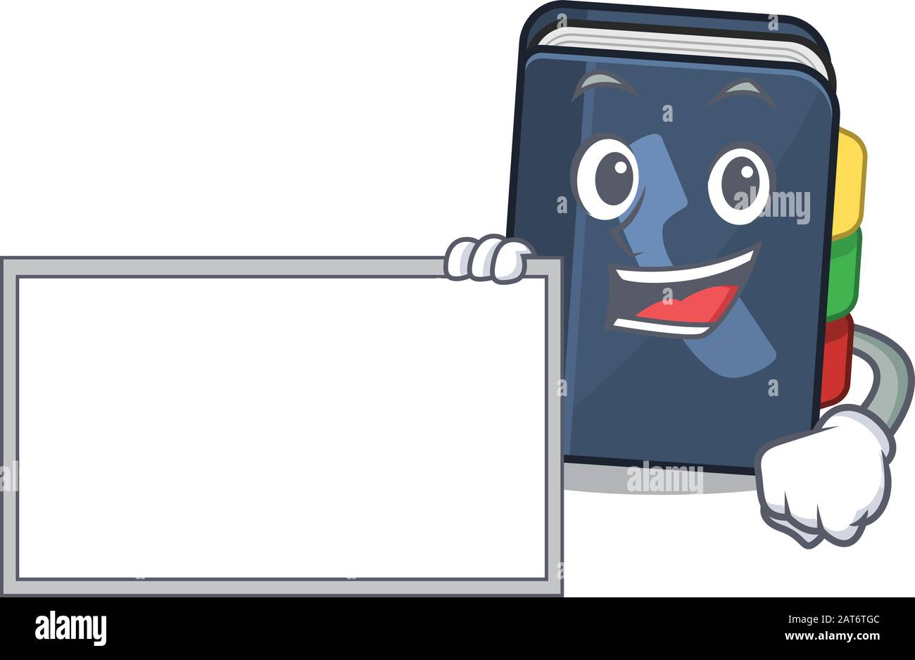 Funny phone book cartoon character design style with board Stock Vector ...