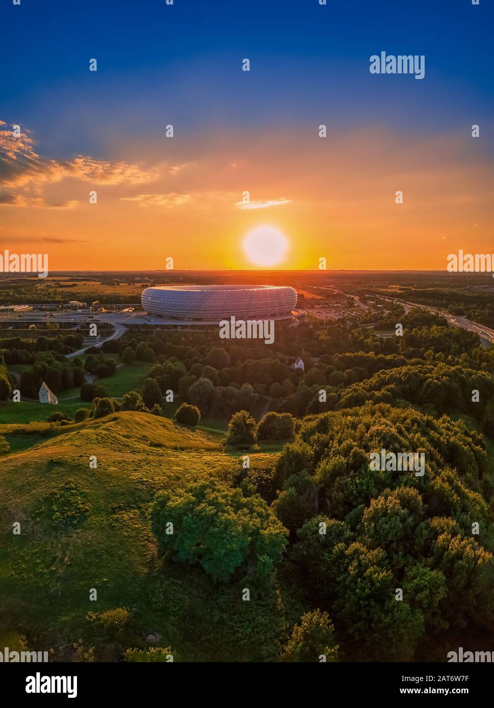 Aerial view football stadium munich hi-res stock photography and images - Alamy