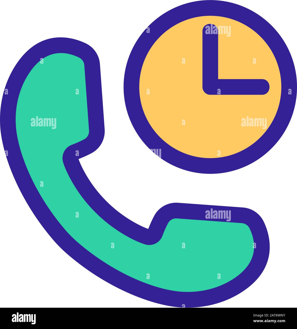 Call time icon vector. Isolated contour symbol illustration Stock ...