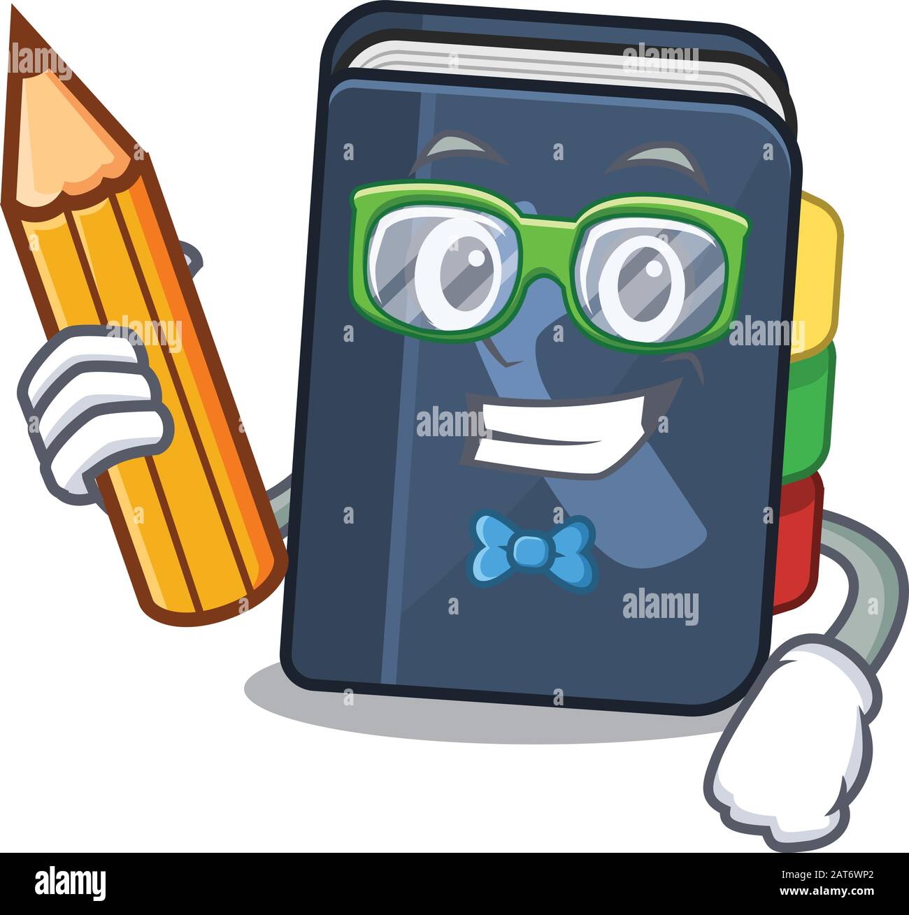 A picture of Student phone book character holding pencil Stock Vector ...