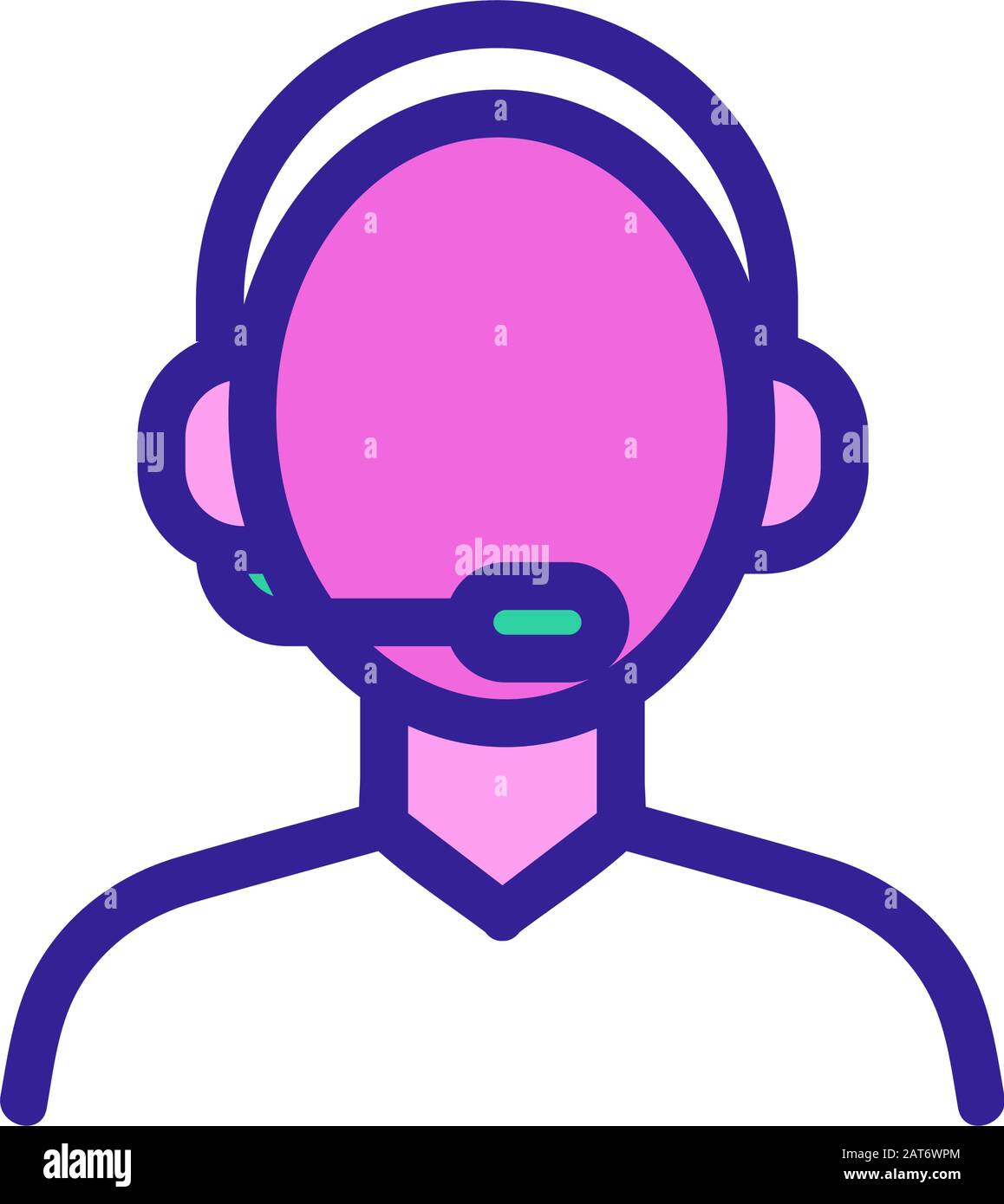 The technical support operator is an icon vector. Isolated contour ...