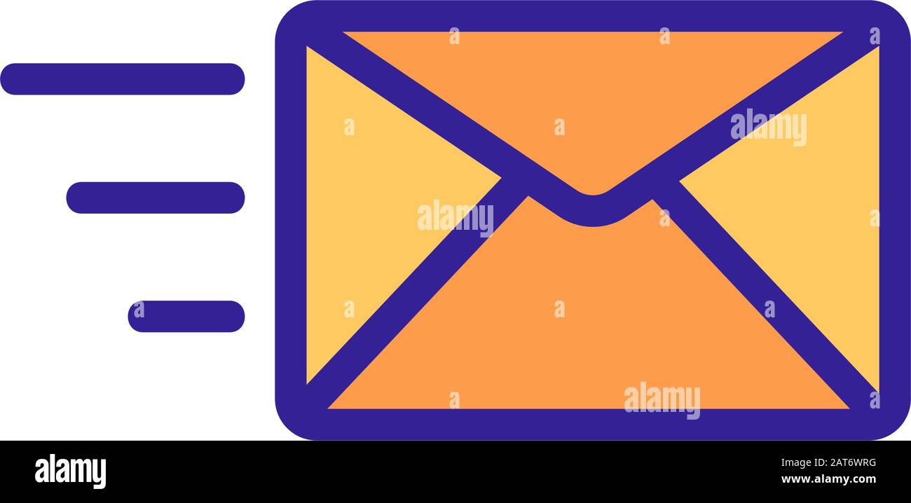 mail the vector icon. Isolated contour symbol illustration Stock Vector ...