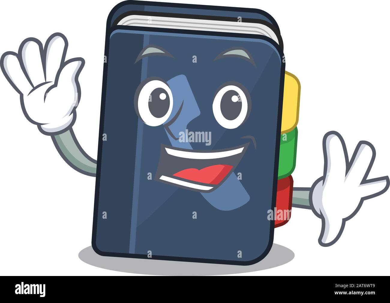 Waving friendly phone book cartoon character design Stock Vector Image ...