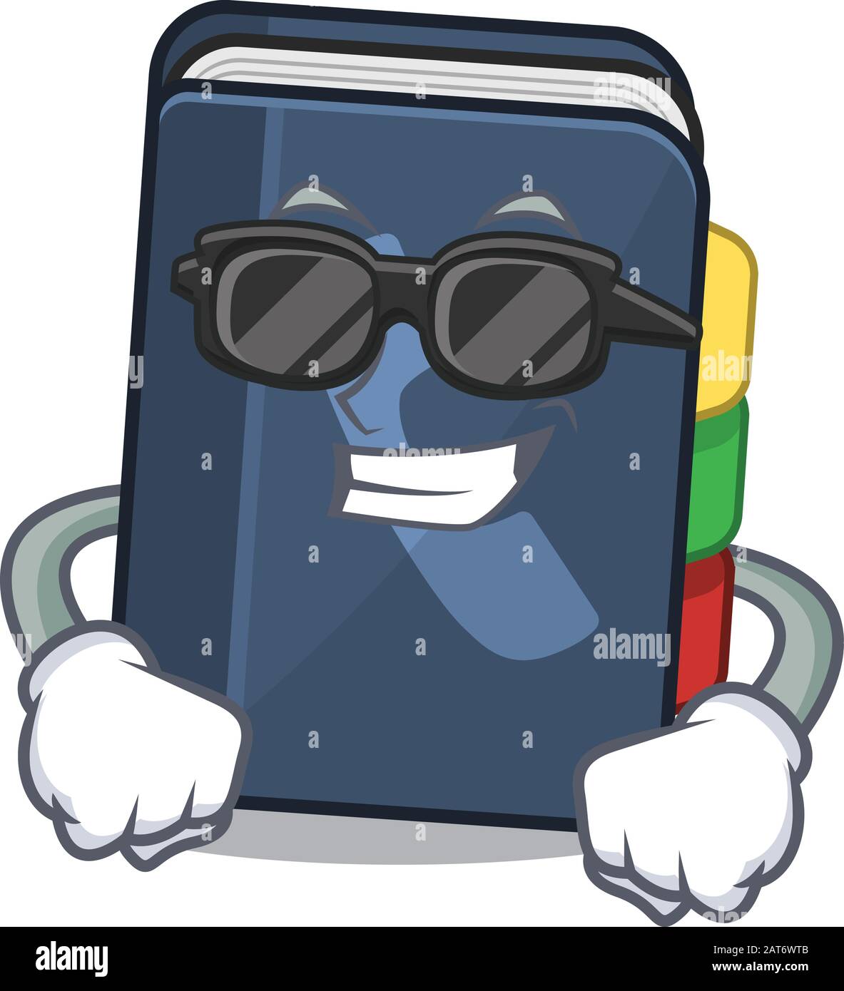 Super cool phone book character wearing black glasses Stock Vector ...