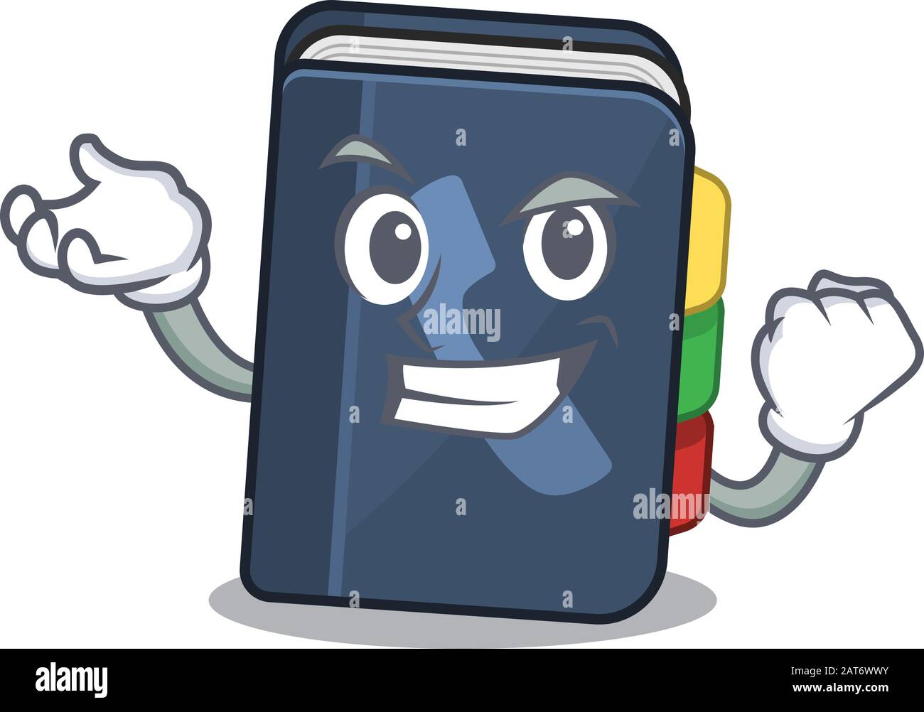 Happy confident Successful phone book cartoon character style Stock ...