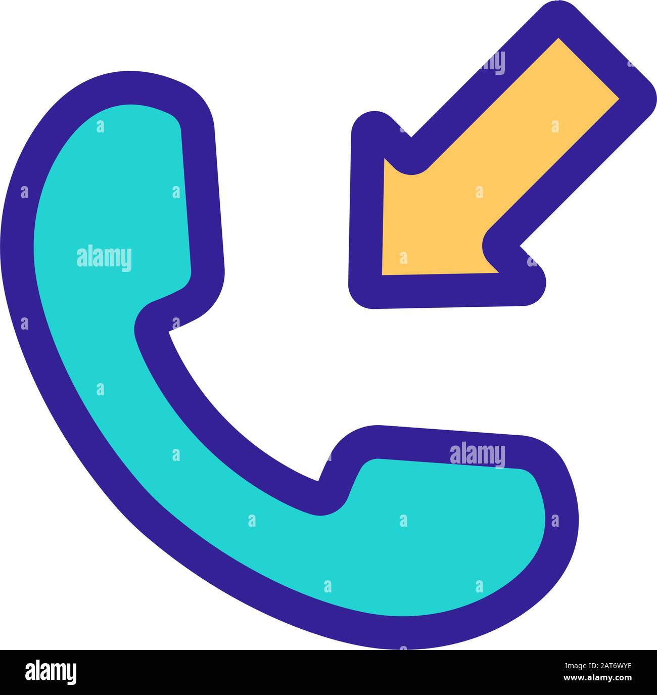 incoming call icon vector. Isolated contour symbol illustration Stock ...