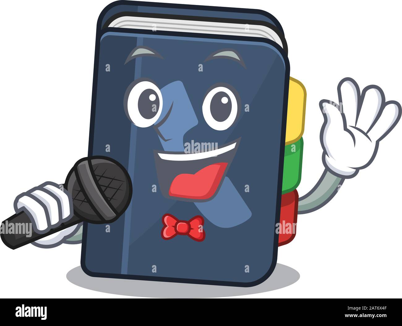 Happy phone book singing on a microphone Stock Vector Image & Art - Alamy