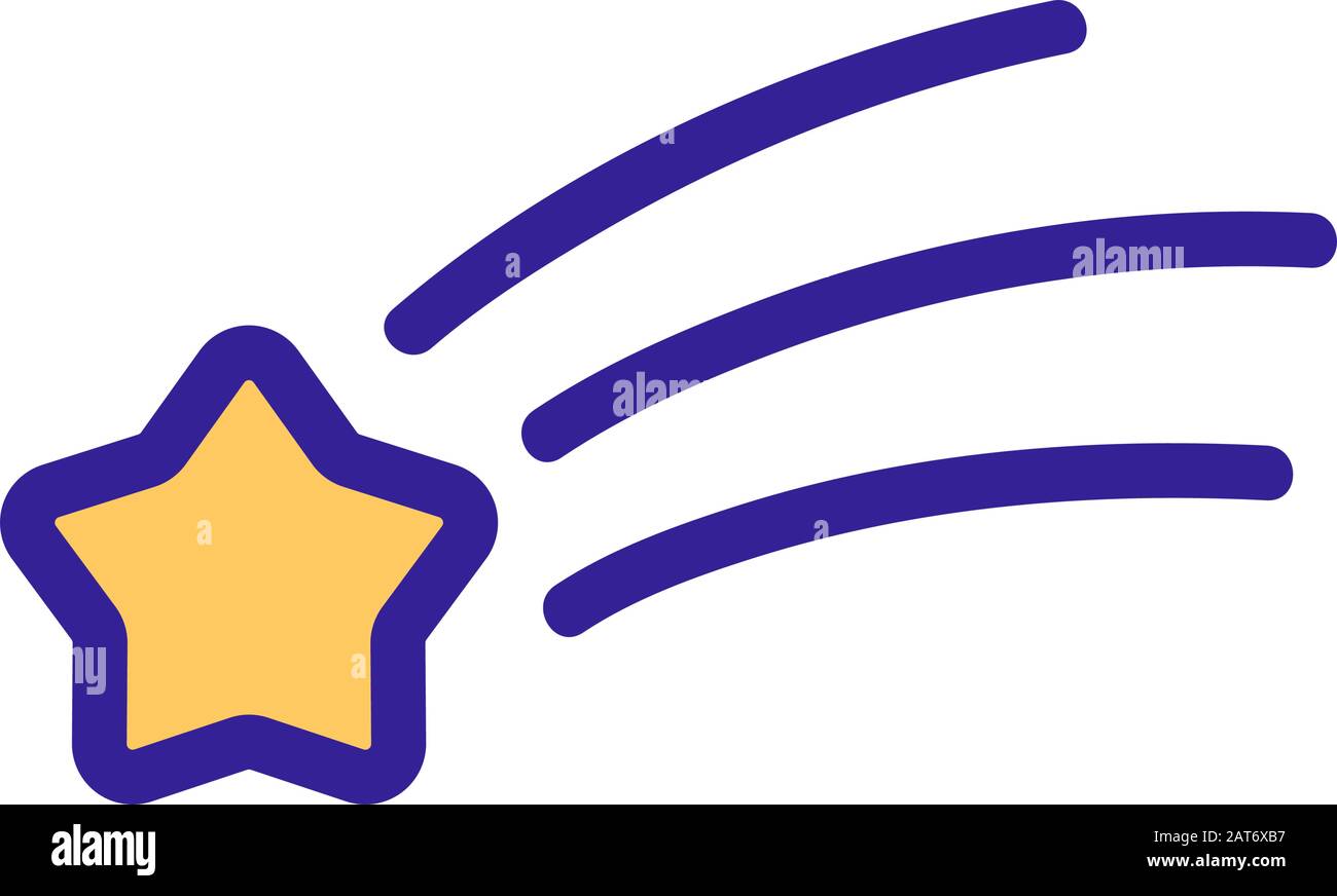 The shooting star is a vector icon. Isolated contour symbol ...