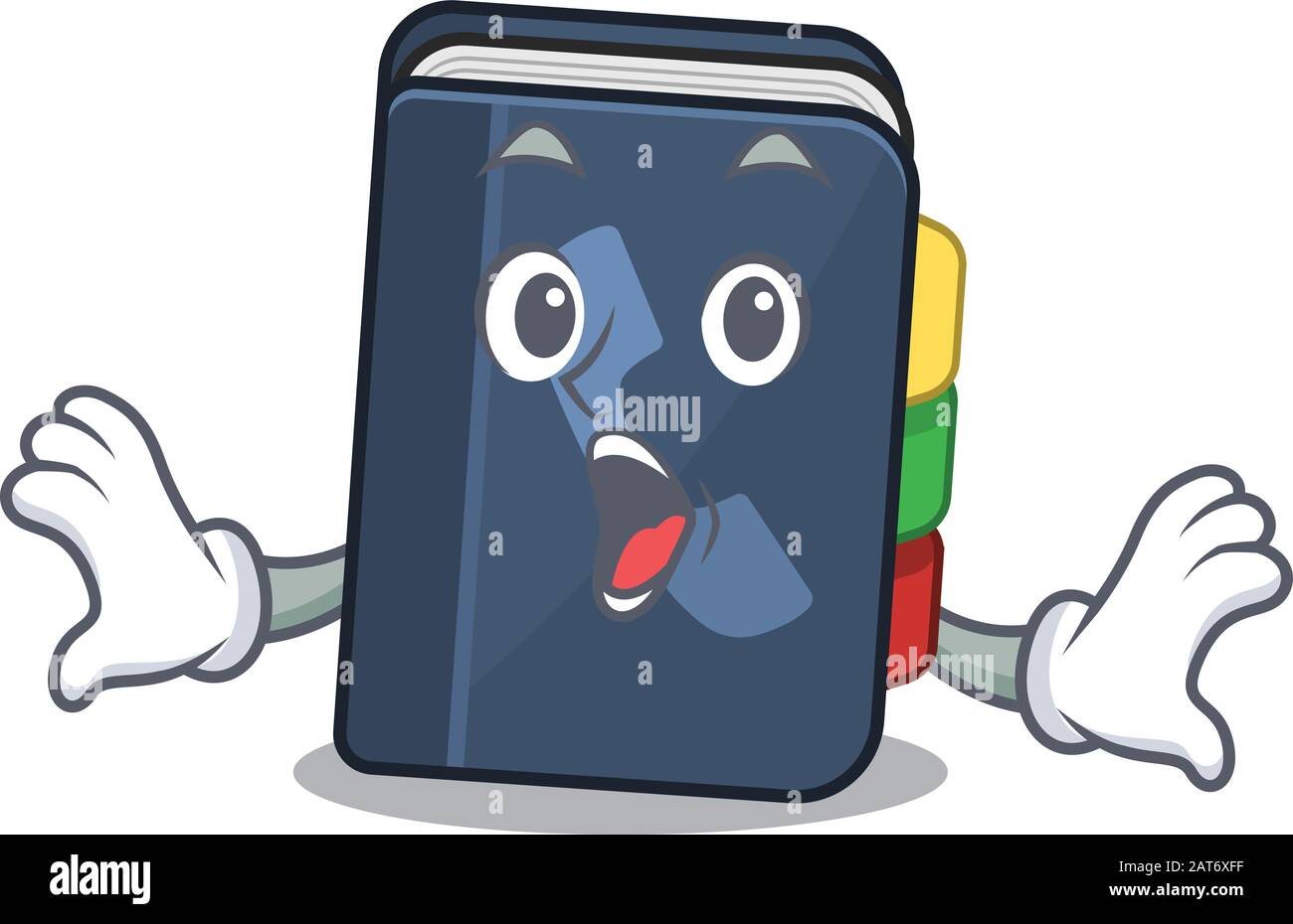 Phone book cartoon character design on a surprised gesture Stock Vector ...