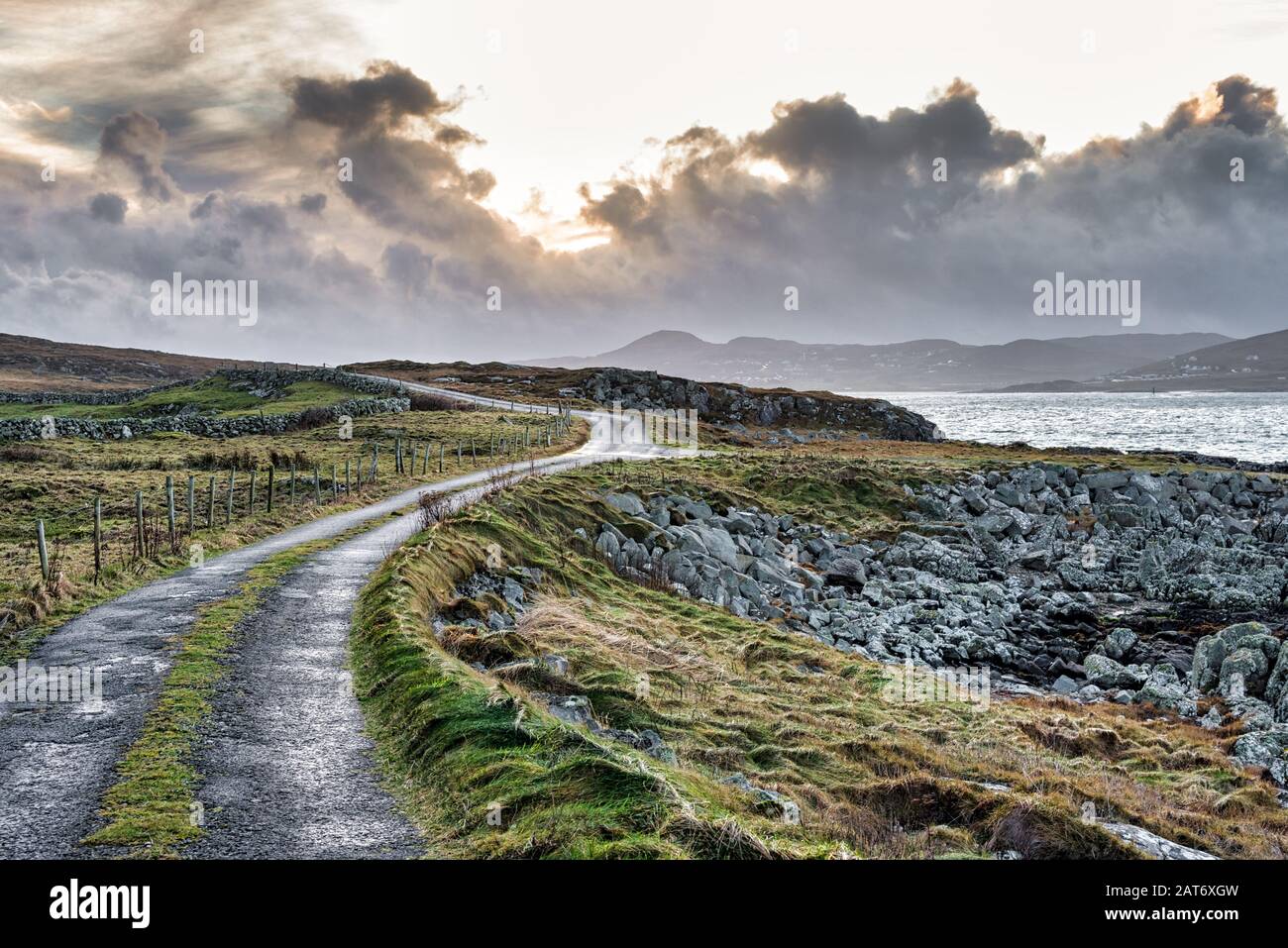 Remote coastal road in county Donegal in Ireland Stock Photo - Alamy