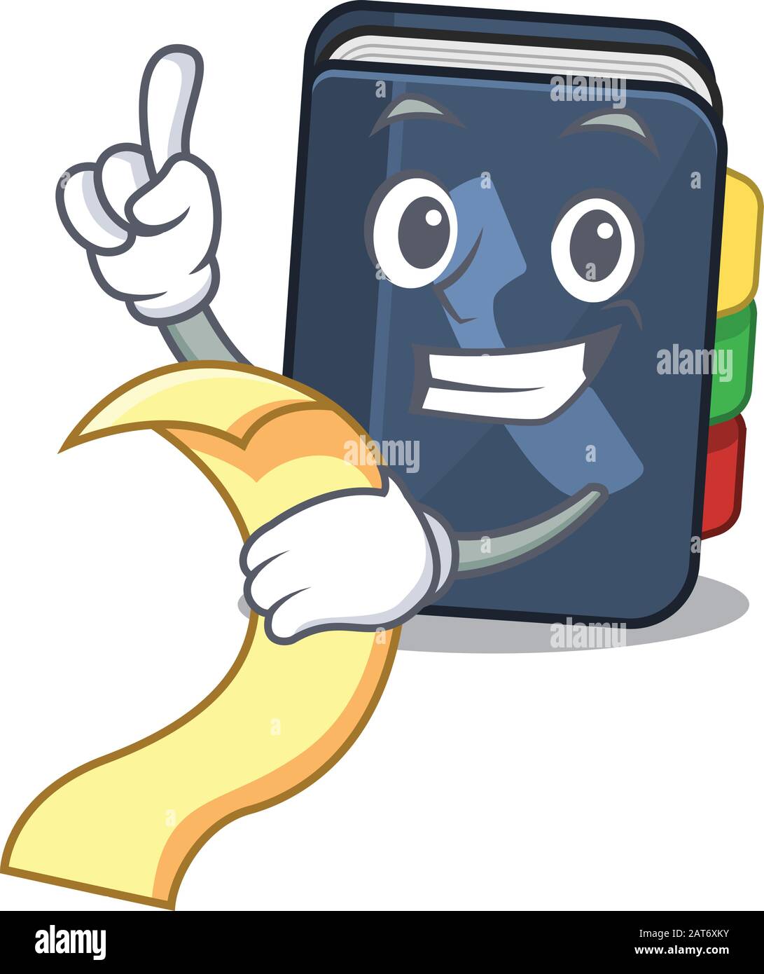 A funny cartoon character of phone book with a menu Stock Vector Image ...