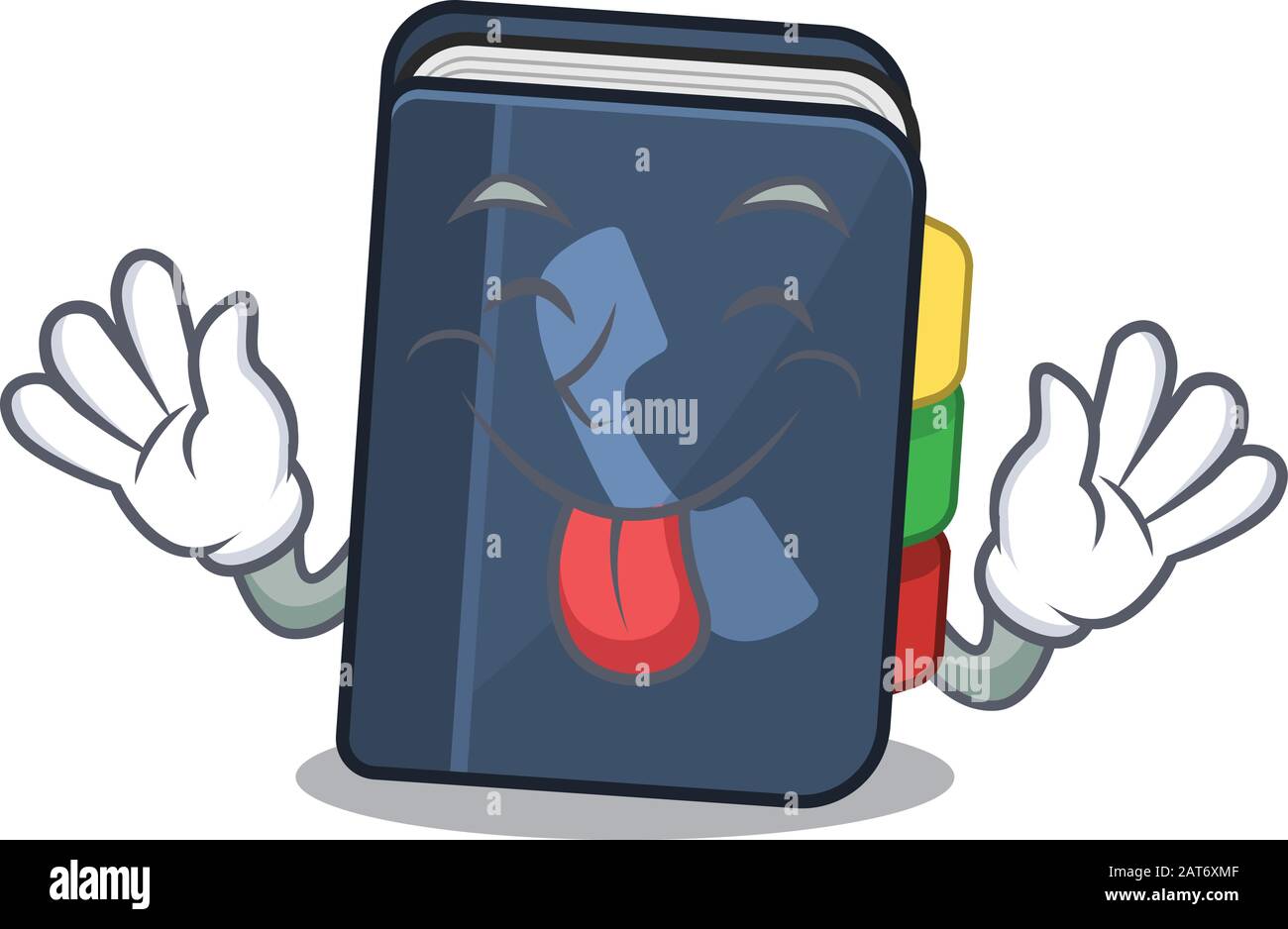 Cute Phone book cartoon mascot style with Tongue out Stock Vector Image ...