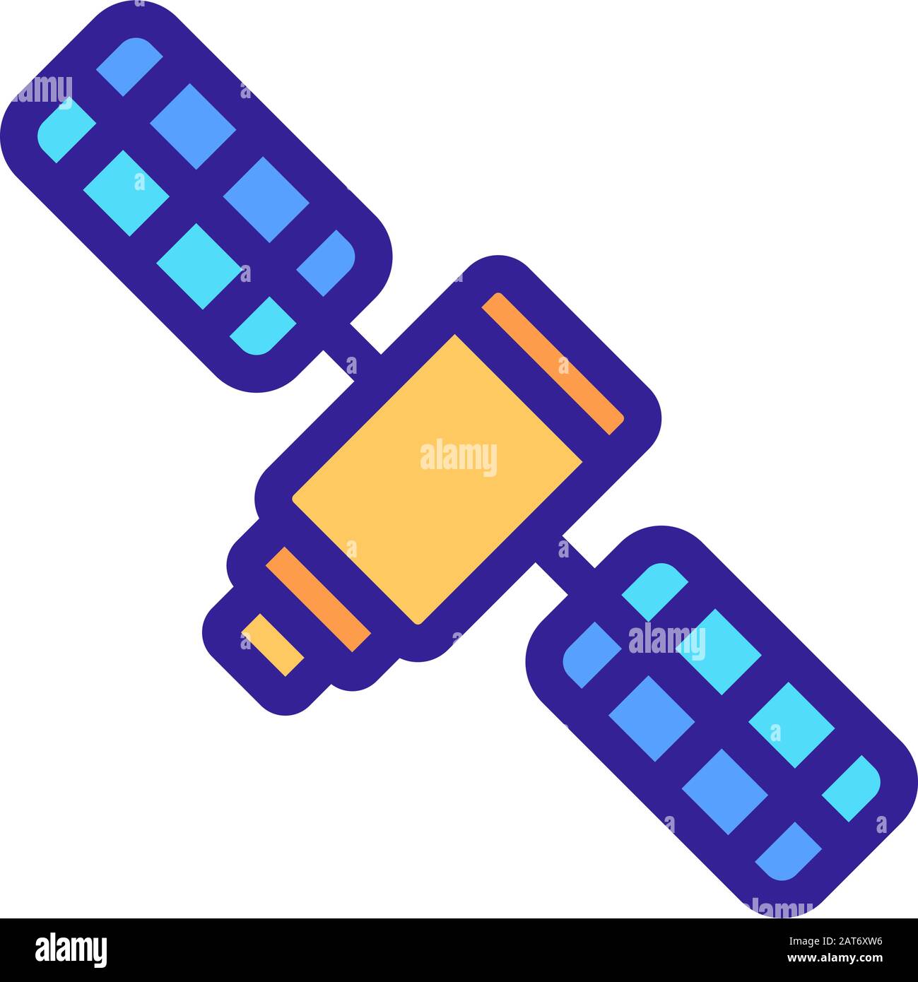 Artificial satellite earth icon vector. Isolated contour symbol ...