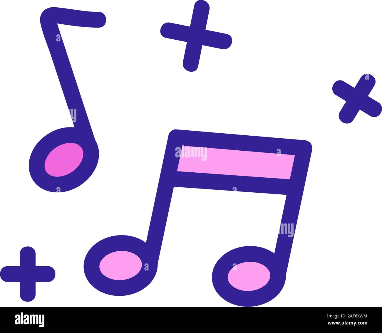 musical notes icon vector. Isolated contour symbol illustration Stock ...