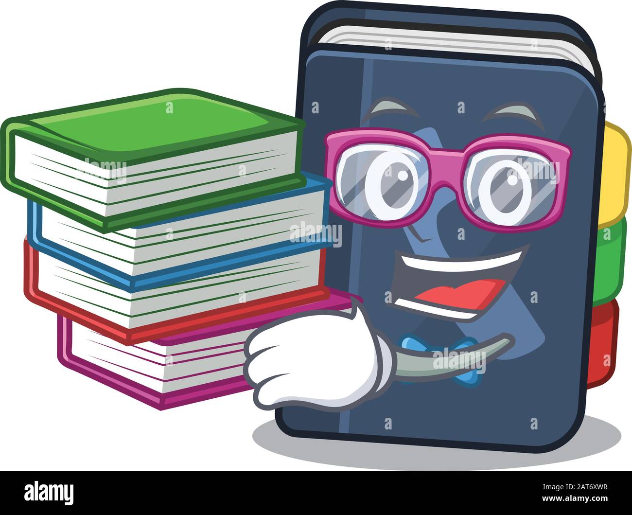 Cool and clever Student phone book mascot cartoon with book Stock ...