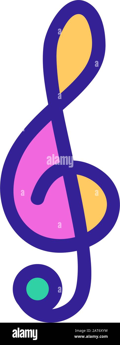 Violin key icon vector. Isolated contour symbol illustration Stock ...