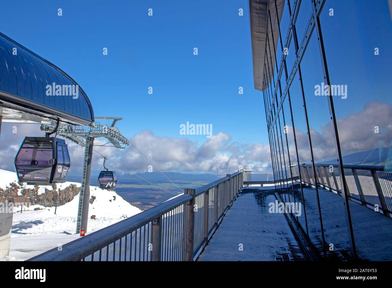 Knoll Ridge Chalet at the top of the Sky Waka chairlift on Mt Ruapehu ...