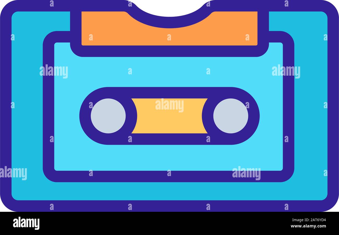 Audio cassette icon vector. Isolated contour symbol illustration Stock ...