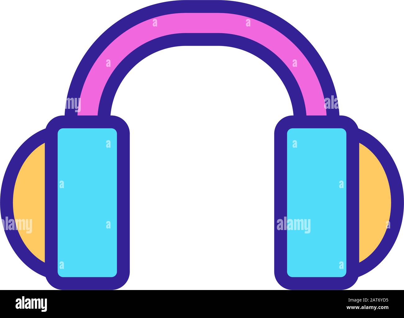 Headphones for music icon vector. Isolated contour symbol illustration ...