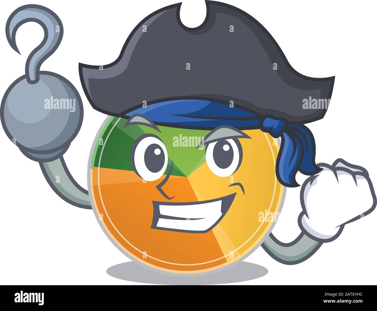 cool and funny pie chart cartoon style wearing hat Stock Vector Image ...