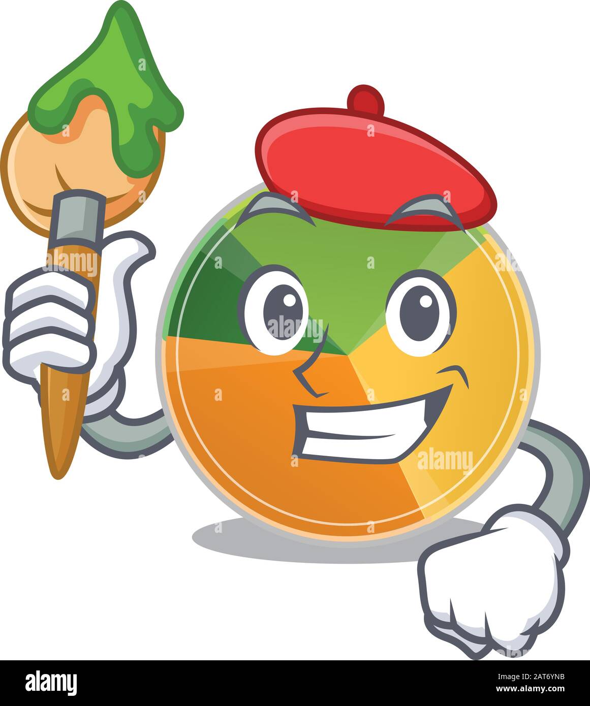 Cartoon character of pie chart Artist with a brush Stock Vector Image ...