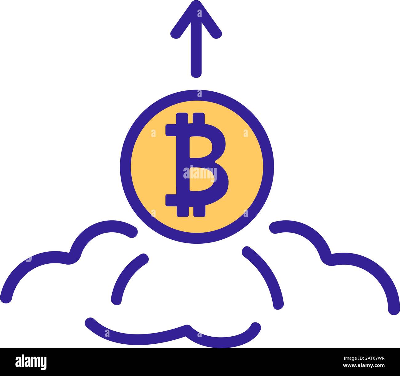 The rise of bitcoin icon vector. Isolated contour symbol illustration ...