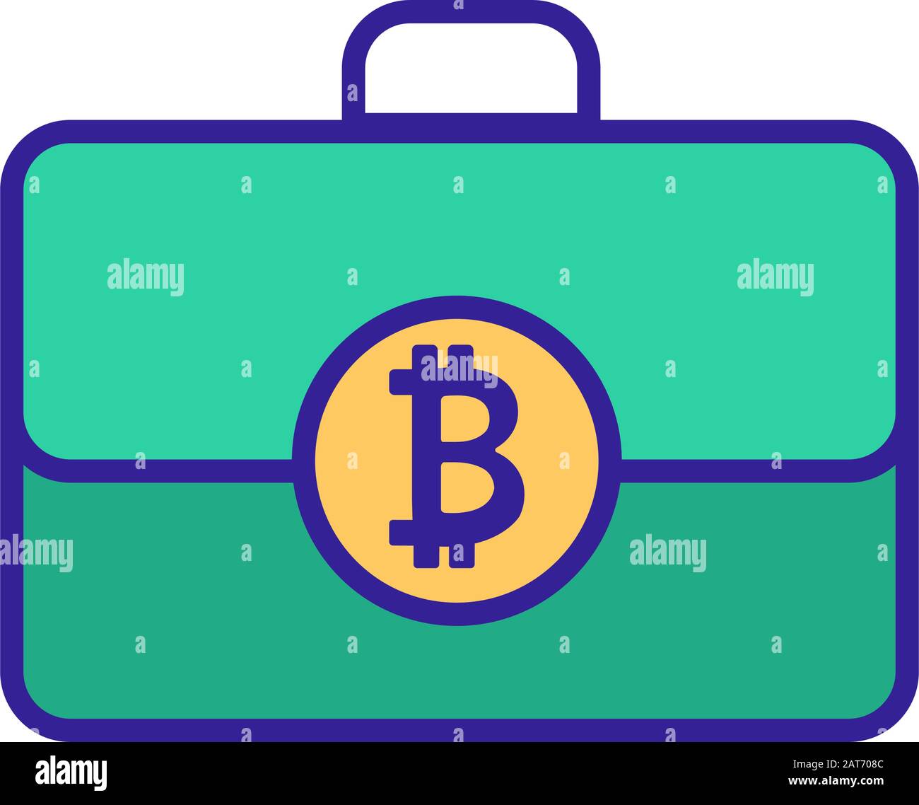 Bitcoin portfolio is an icon vector. Isolated contour symbol ...