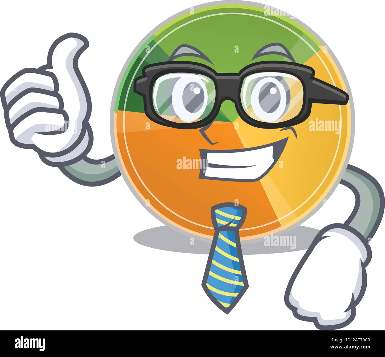 cartoon character of Businessman pie chart wearing glasses Stock Vector ...