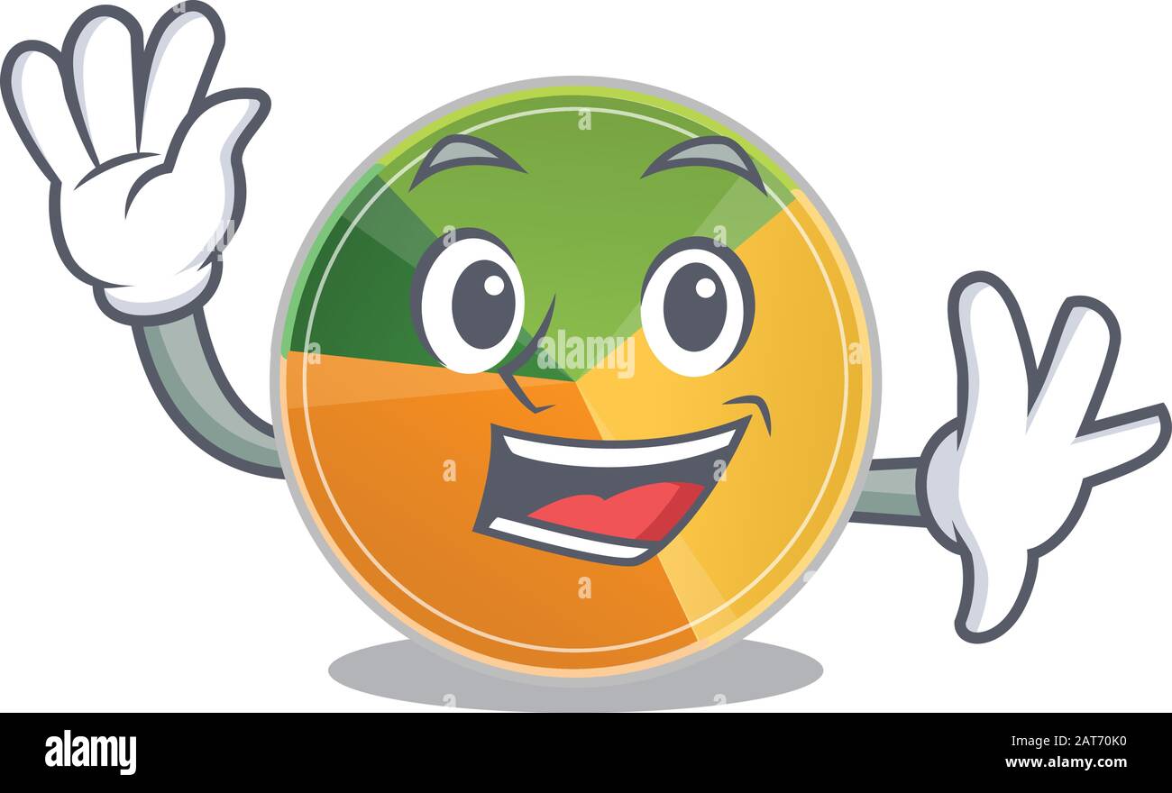 Waving friendly pie chart cartoon character design Stock Vector Image ...