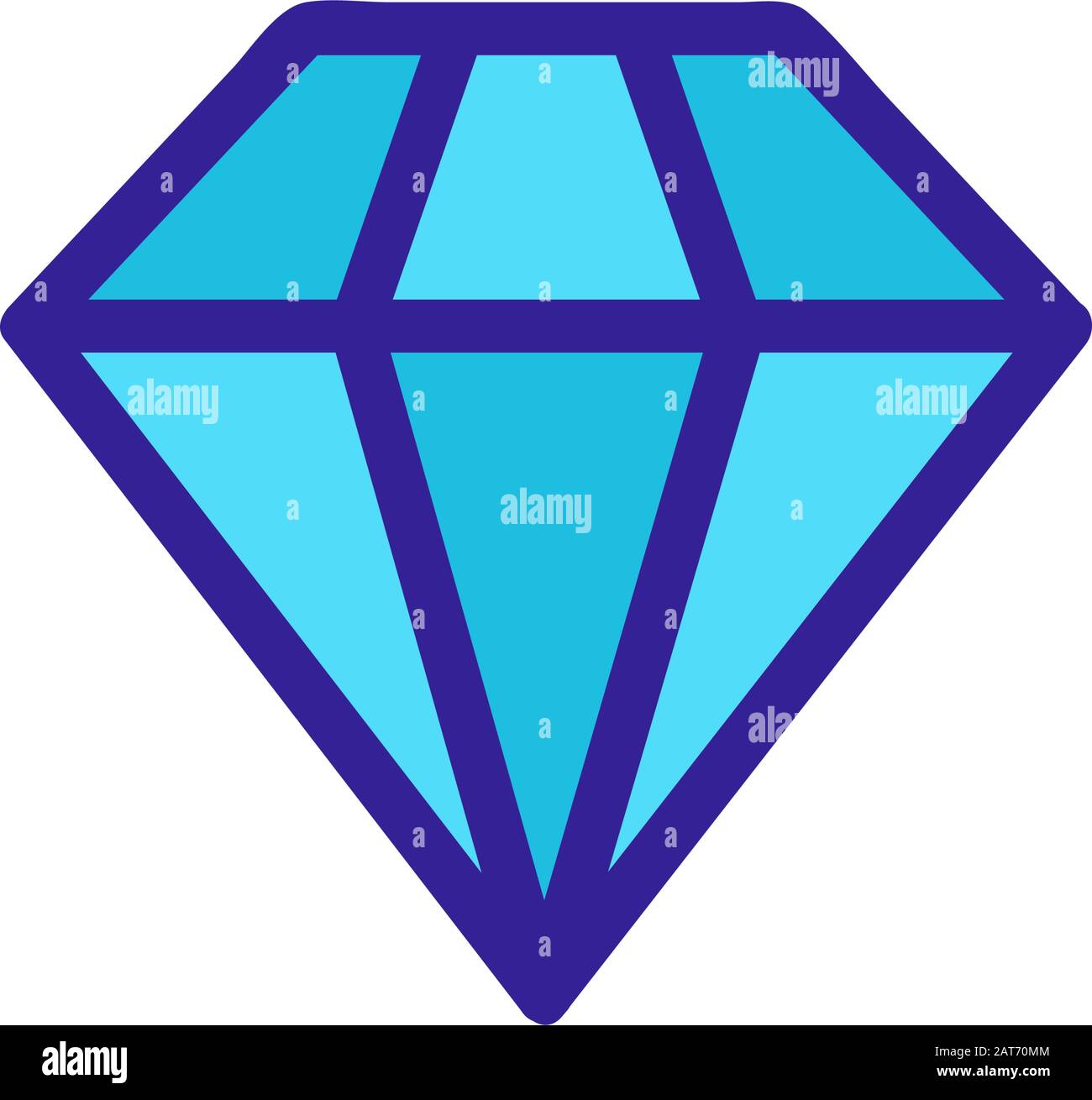 Aquamarine stone icon vector. Isolated contour symbol illustration ...