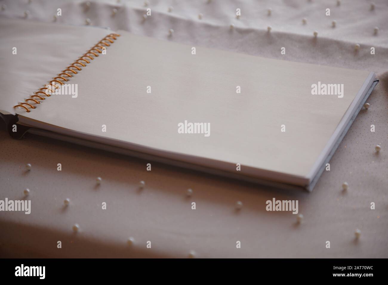 Blank Wedding Guest Book Page on the Reception Desk Background. Wedding ...