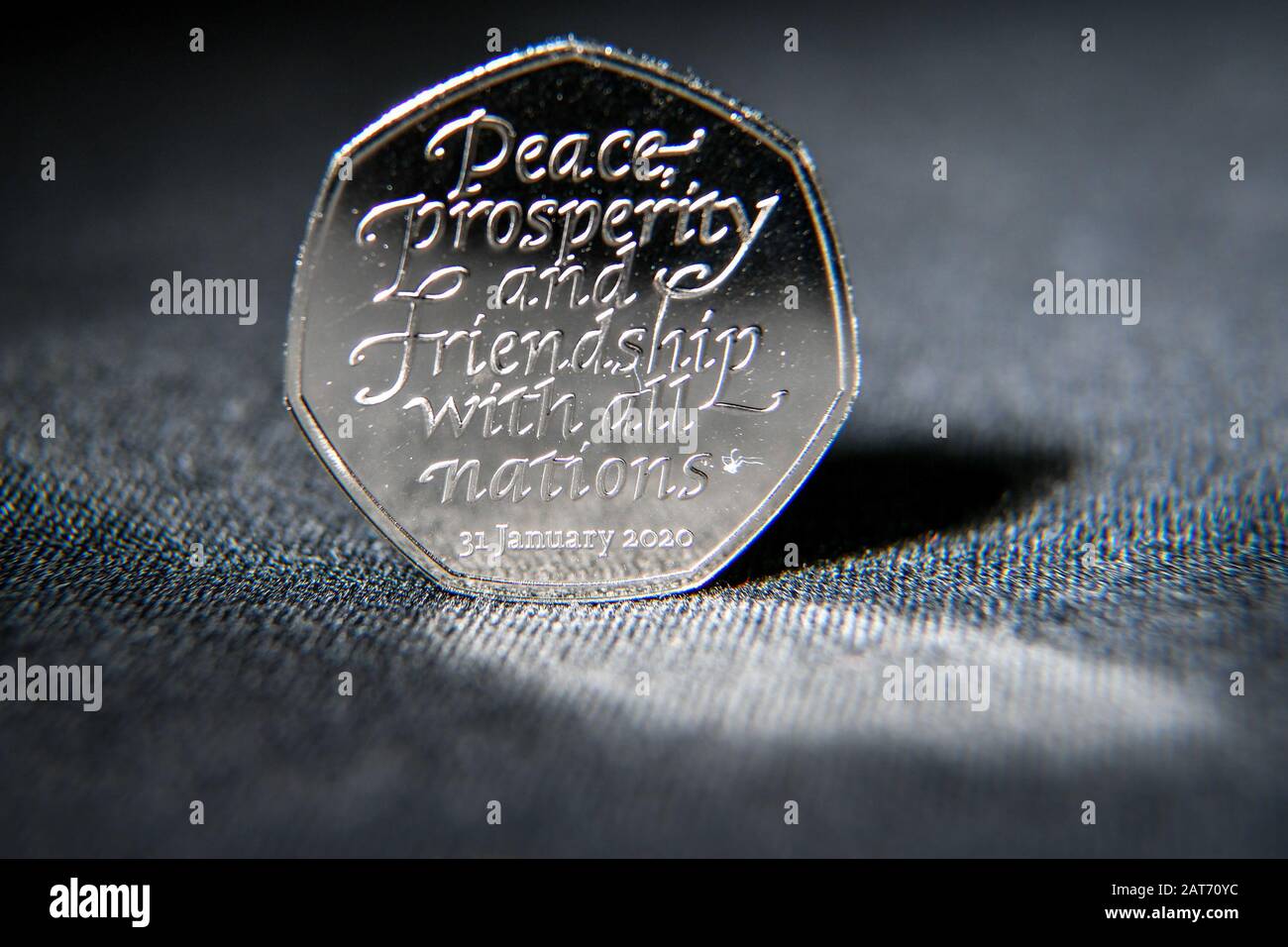 A new 50 pence at the Royal Mint in Llantrisant, Pontyclun, Wales ...