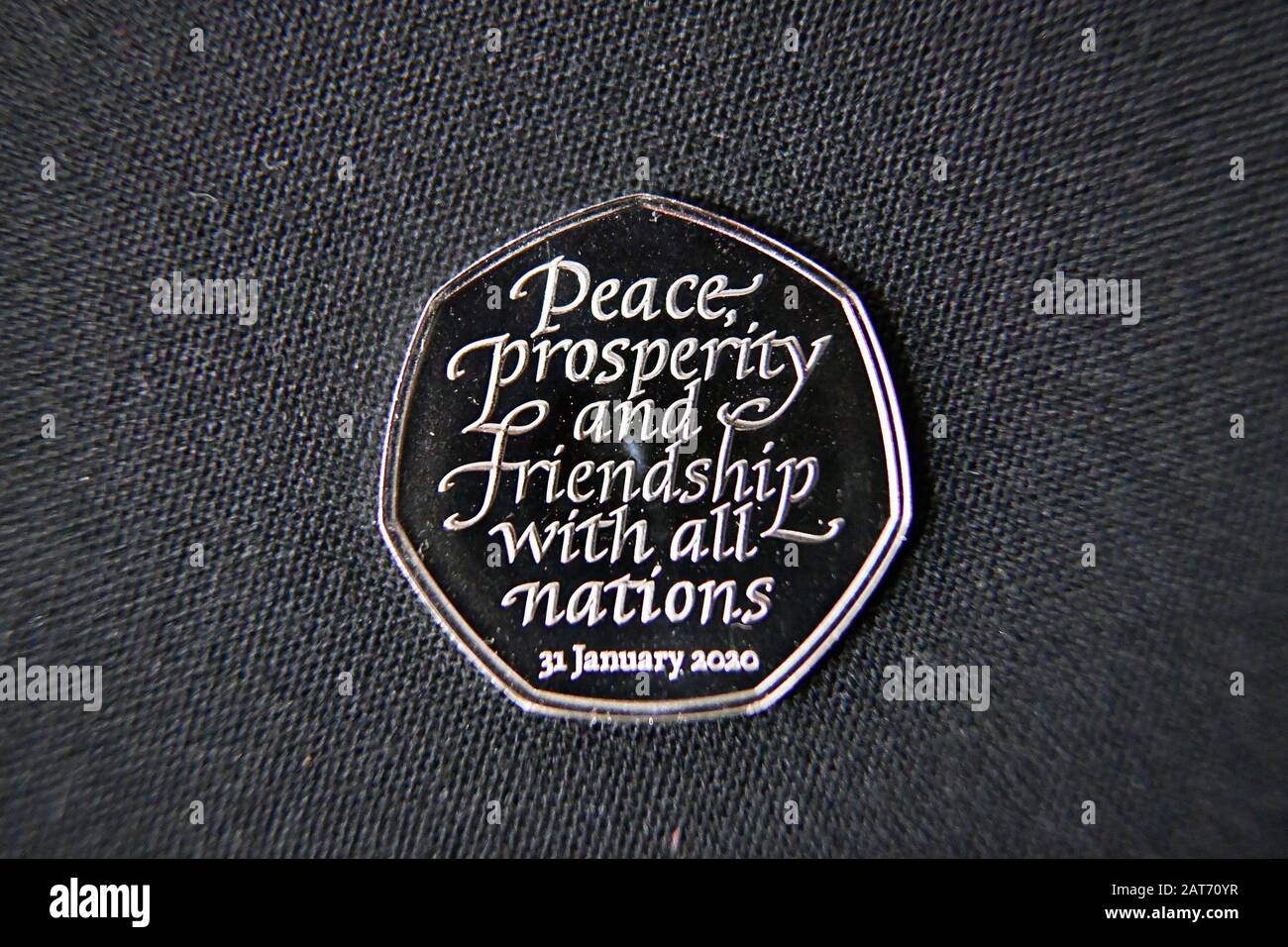 Brexit 50 pence coin hi-res stock photography and images - Alamy