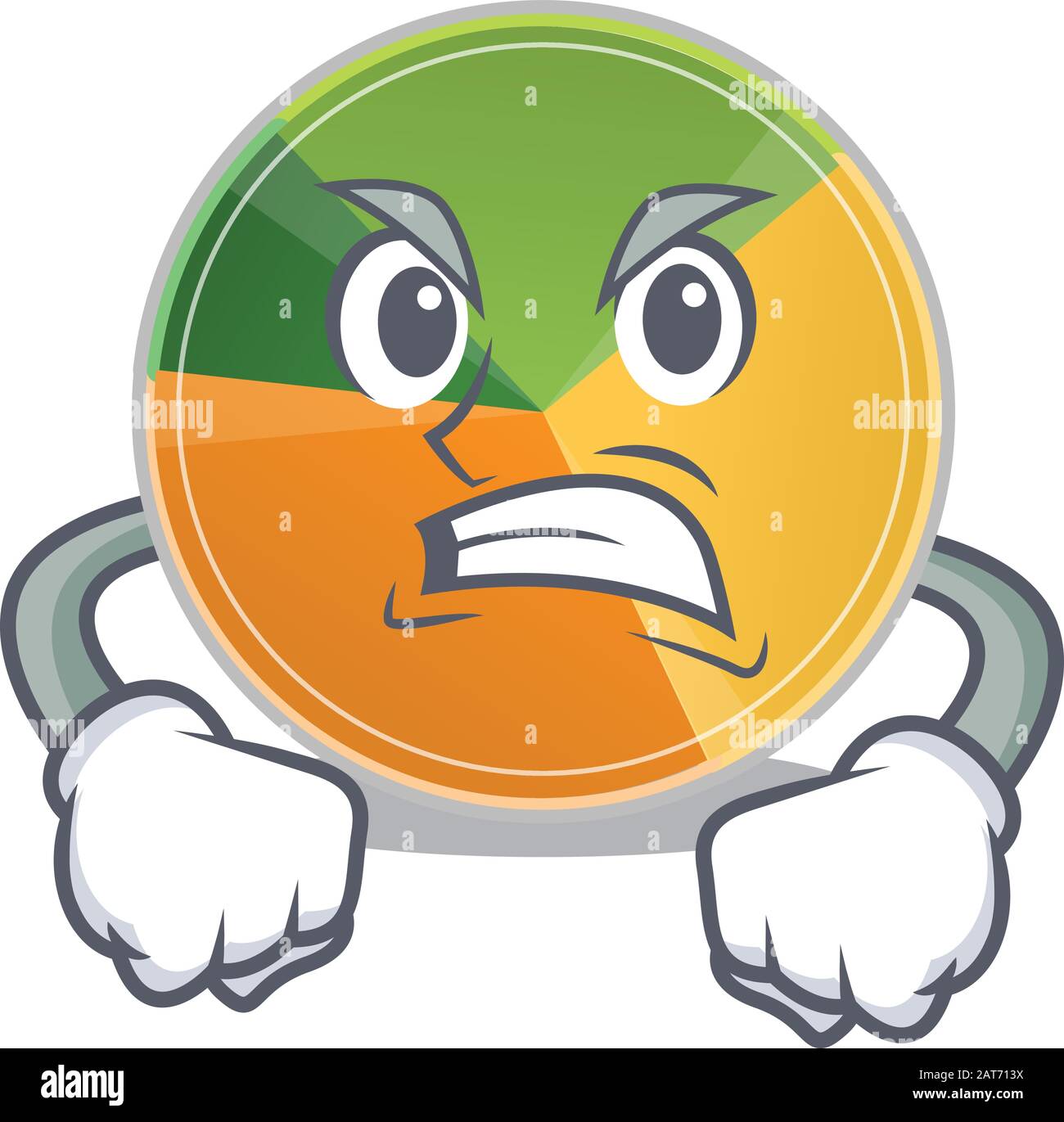 Pie chart cartoon character design having angry face Stock Vector Image ...